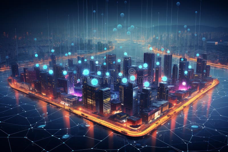Futuristic Smart City Ai Network Digital. Generate Ai Stock Photo ... Futuristic Smart City Ai Network Digital. Generate Ai Stock Photo ...
