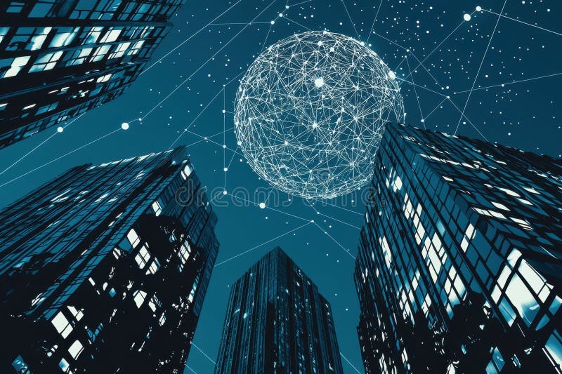 Futuristic Smart City Concept Showcasing AI Interfaces and Control ...