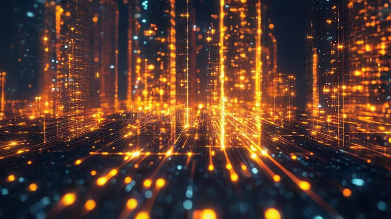 Futuristic Smart City Showing Data Analysis and Digital Information ...