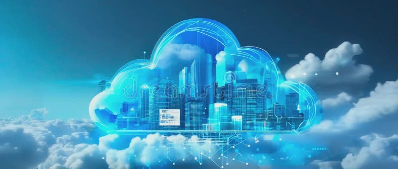 Futuristic Smart City with Digital Cloud Technology. Stock Footage - Video of digital ...