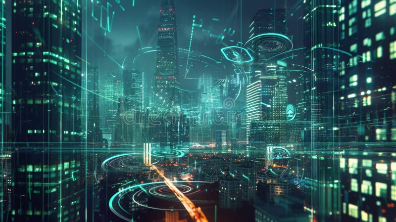 Futuristic Smart City with Digital Web Network, Future in Cyberspace ...
