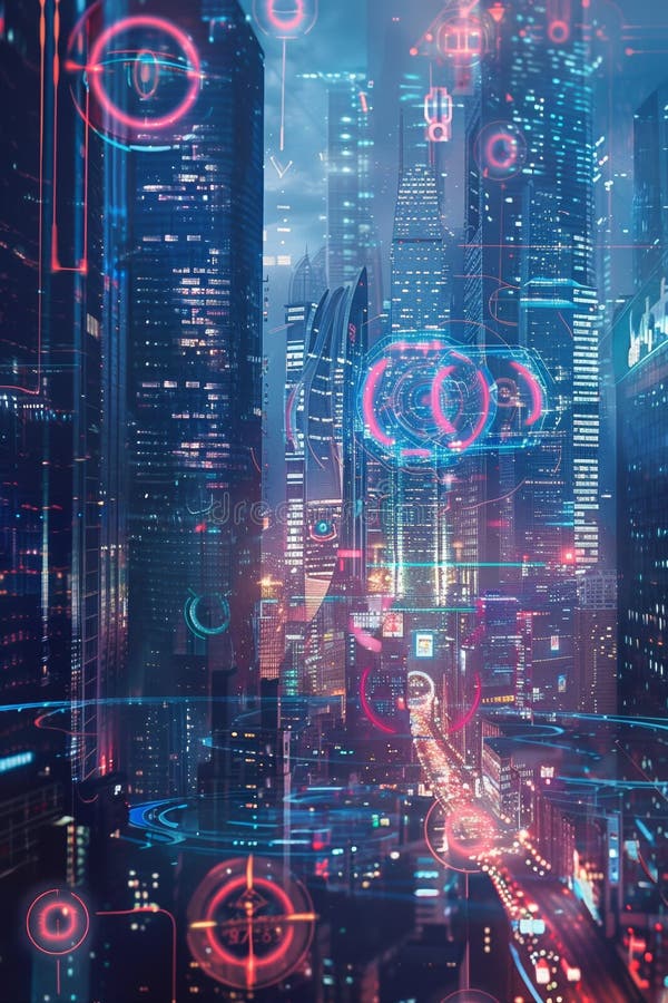 Futuristic Smart City with Digital Web Network, Future in Cyberspace ...