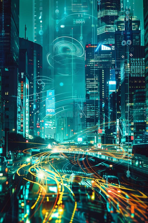 Futuristic Smart City with Digital Web Network, Future in Cyberspace ...
