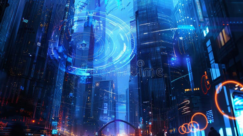Futuristic Smart City with Digital Web Network, Future in Cyberspace ...