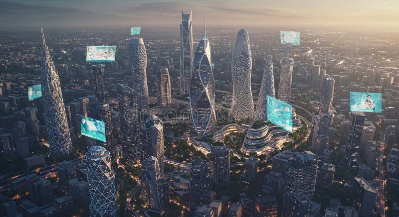 Futuristic Smart City with Innovative Architecture and Digital ...