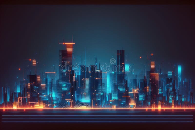 Futuristic Smart City with Internet Communication and Computer Network ...