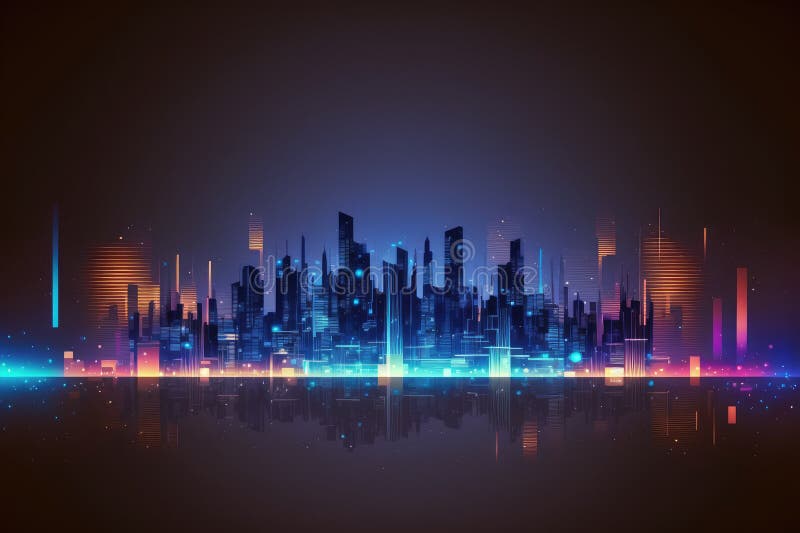 Futuristic Smart City with Internet Communication and Computer Network ...