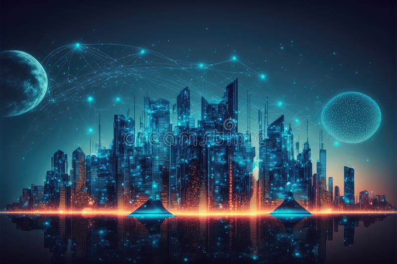 Futuristic Smart City Internet Network Connection through Wireless ...