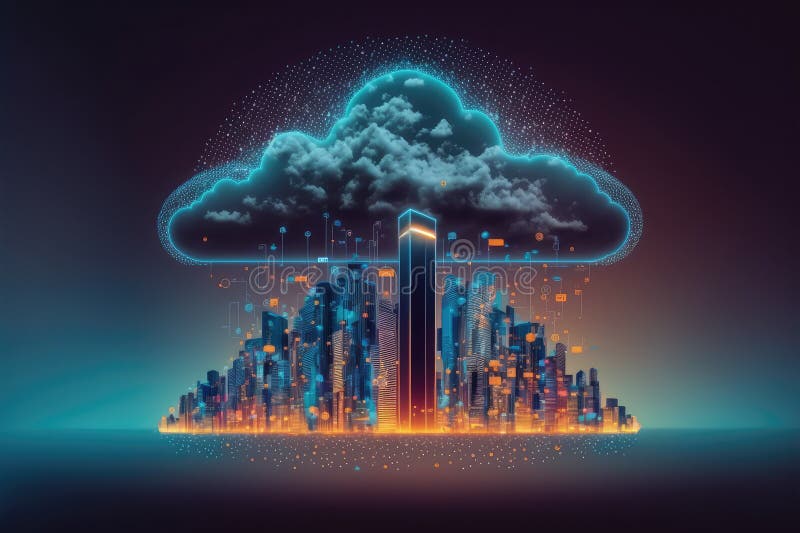 Futuristic Smart City with Internet Communication and Computer Network ...