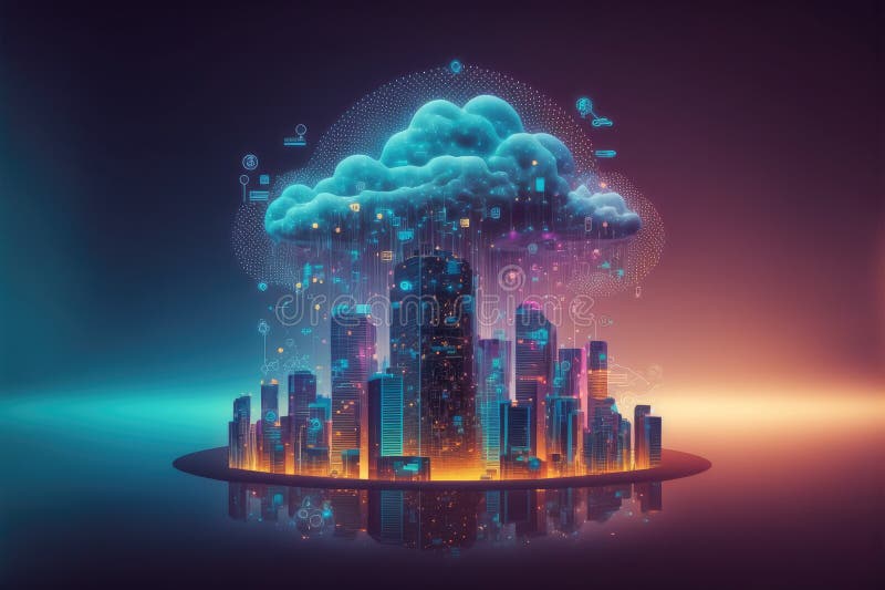 Futuristic Smart City with Internet Communication and Computer Network ...