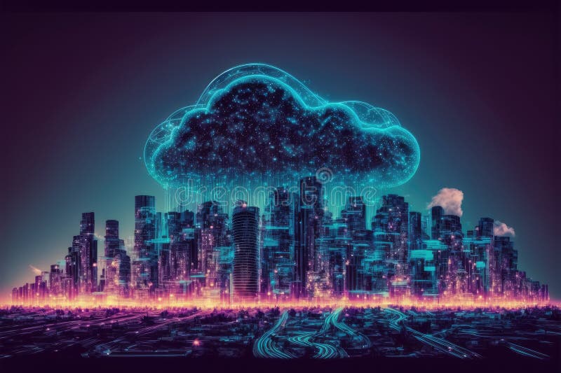 Futuristic Smart City with Internet Communication and Computer Network ...