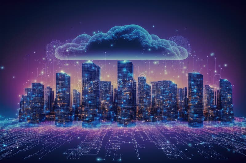 Futuristic Smart City with Internet Communication and Computer Network ...