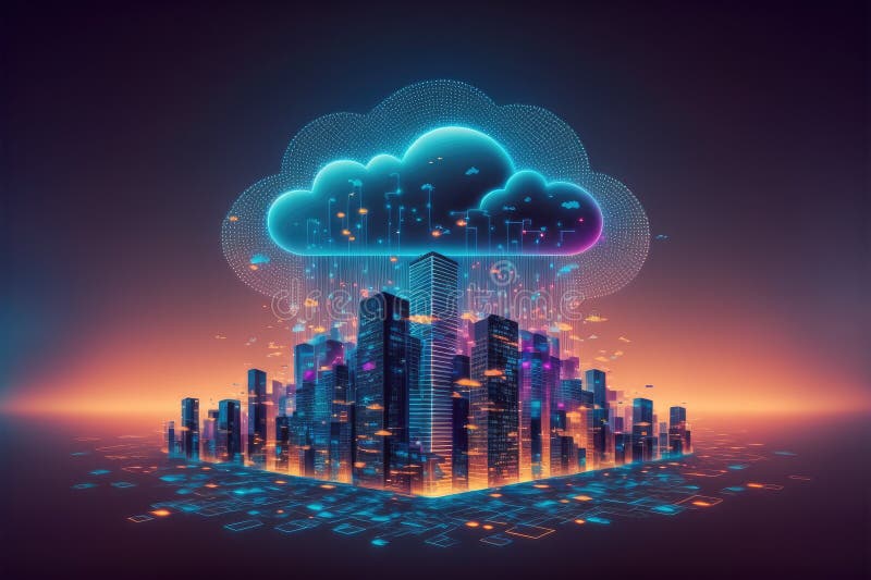 Futuristic Smart City with Internet Communication and Computer Network ...