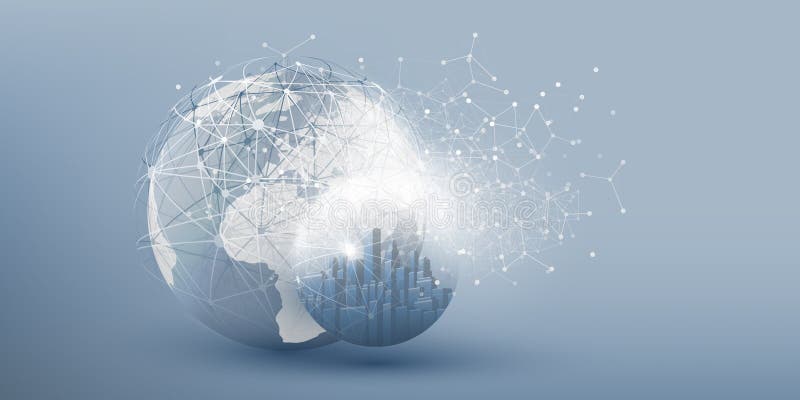 Futuristic Smart City, IoT and Cloud Computing Design Concept with ...