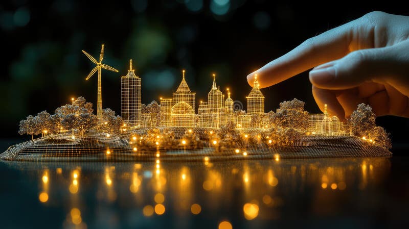 Futuristic Smart City Model with Hand Lighting Up Energy-efficient ...