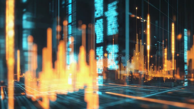 Futuristic Smart City Showing Data Analysis and Digital Information ...