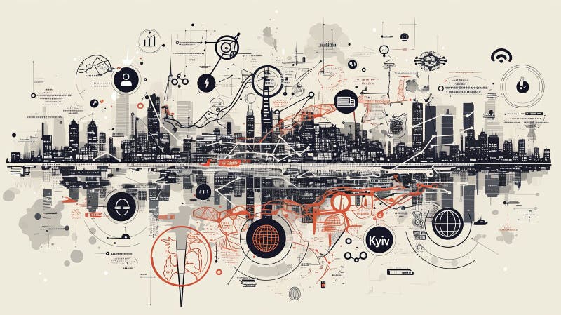 Futuristic Smart City Skyline with Technology and Communication Network ...