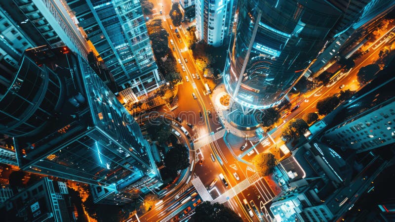 Futuristic Smart City Technology with Digital Interfaces and High-Tech ...