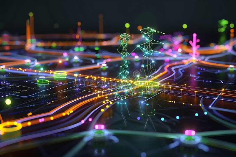 A Futuristic Smart City Visualization with Illuminated Network Stock ...