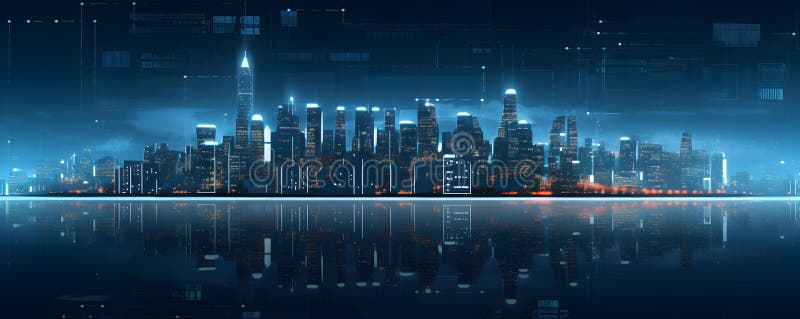 Futuristic Smart Cityscape in Washington DC Rendered in D. Concept ...