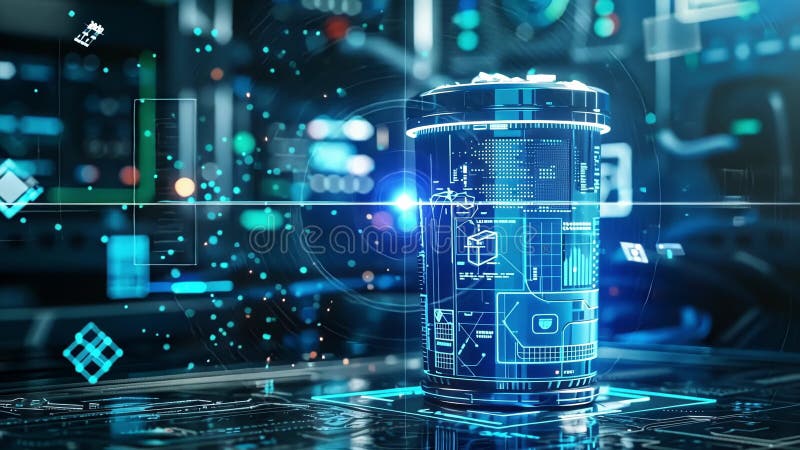 Futuristic Smart Coffee Cup Showing Data Analysis and Logistics in a ...