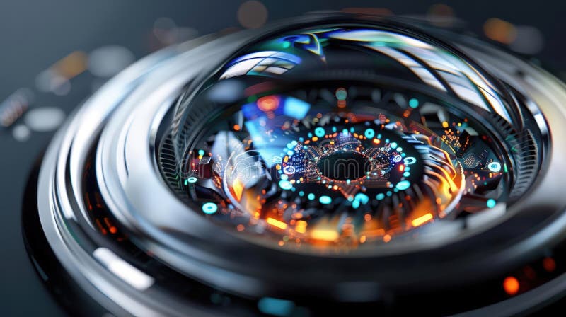 Futuristic Smart Contact Lens Display Concept Stock Image - Image of ...