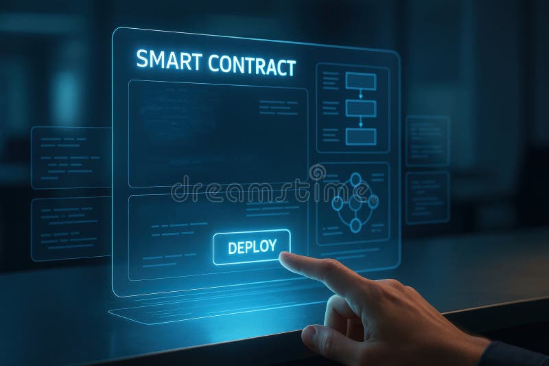Futuristic Smart Contract Deployment Visual Stock Illustrations – 2 ...