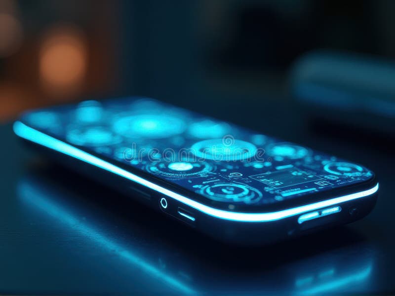 Futuristic Smart Device with AI Voice Assistant, Ai Stock Illustration ...