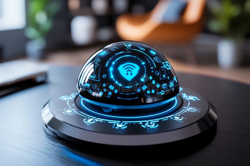 Futuristic Smart Device with Glowing Blue Interface, Symbolizing ...