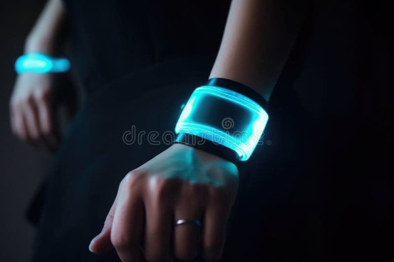 Futuristic Smart Watch on Human Hand. Generqative AI Stock Illustration ...