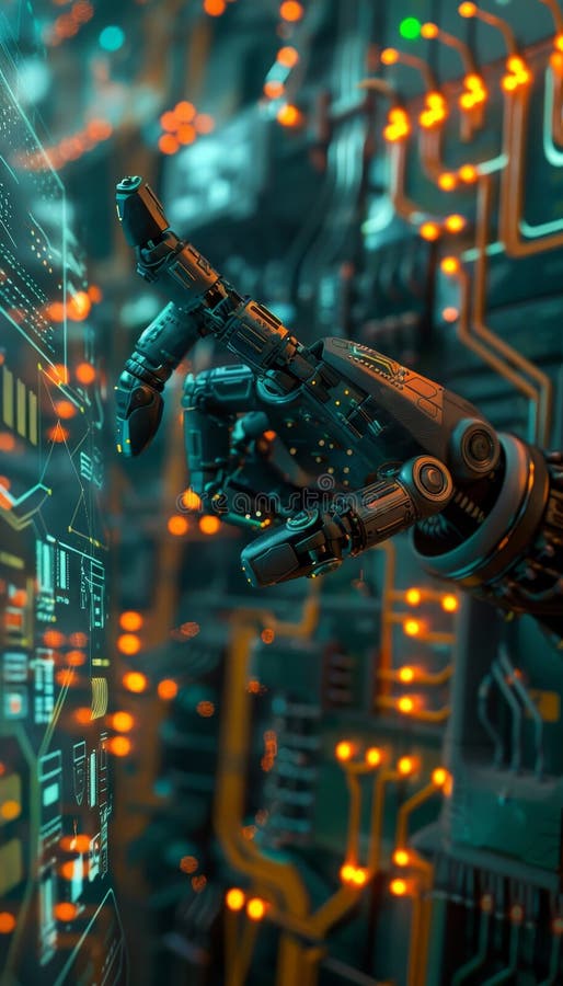 Futuristic Smart Factory with Robotic Arms and Holographic Interfaces ... Futuristic Smart Factory with Robotic Arms and Holographic Interfaces ...