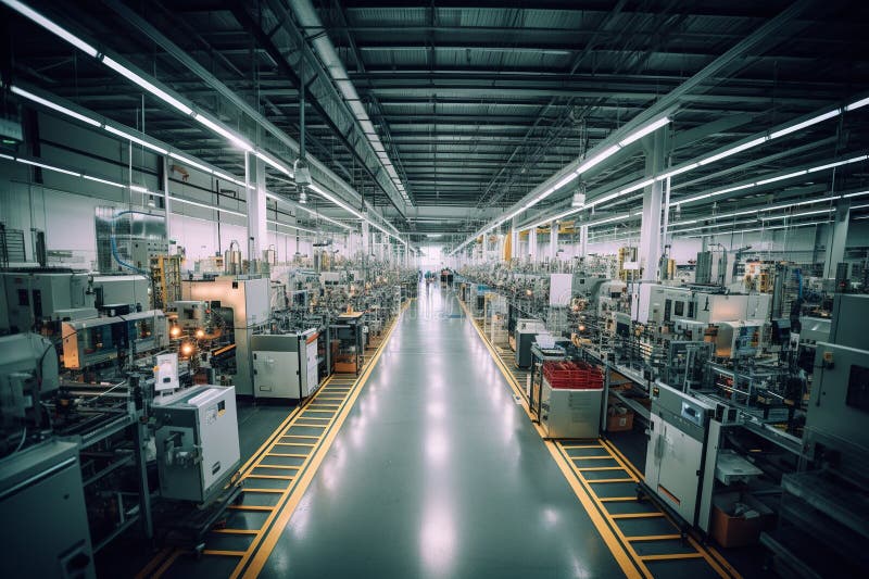 Futuristic Smart Factory with Robots, Humans, and Advanced Tech Under ... Futuristic Smart Factory with Robots, Humans, and Advanced Tech Under ...