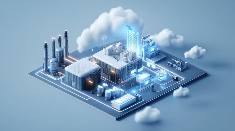 Smart Factory Digital Transformation Cloud Computing Industry 40 Stock ...