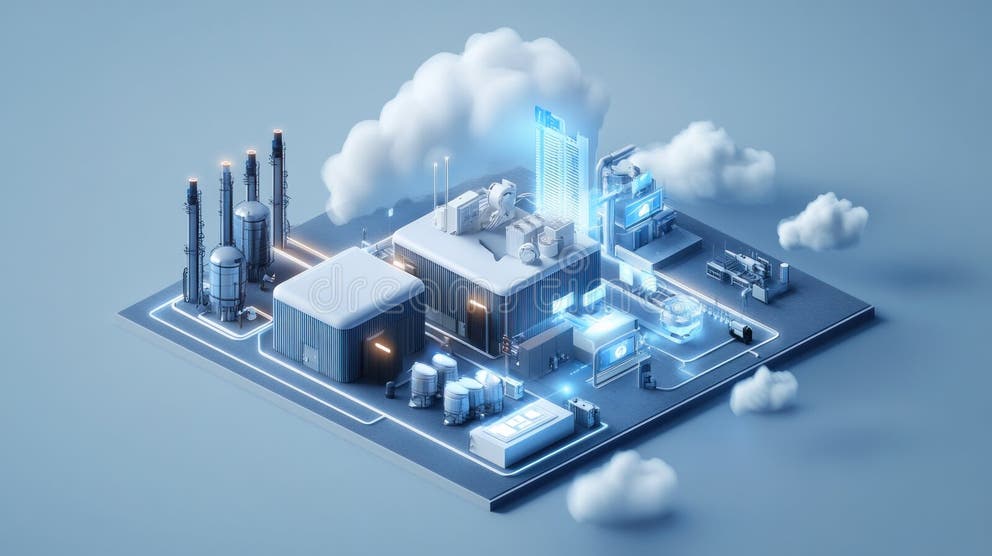 Smart Factory Digital Transformation Cloud Computing Industry 40 Stock ...