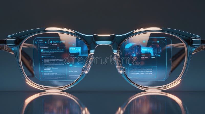 Futuristic Smart Glasses with Augmented Reality Display Stock Image ...