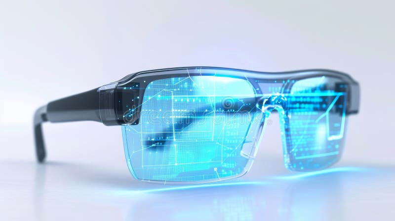 Futuristic Smart Glasses with Digital Holographic Interface Stock Photo ...