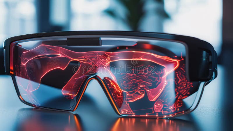 Futuristic Smart Glasses Displaying Augmented Reality Interface Stock ...