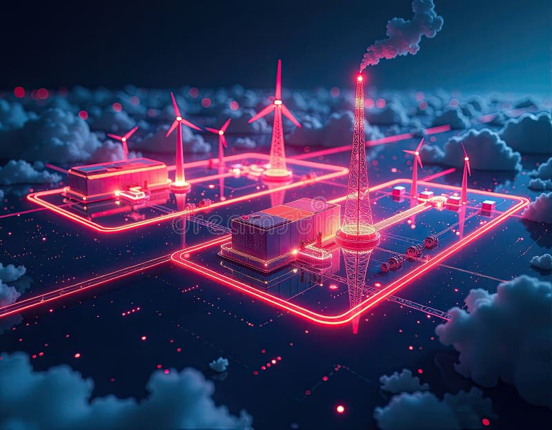 Futuristic Smart Grid Renewable Energy and Power Generation Stock ...