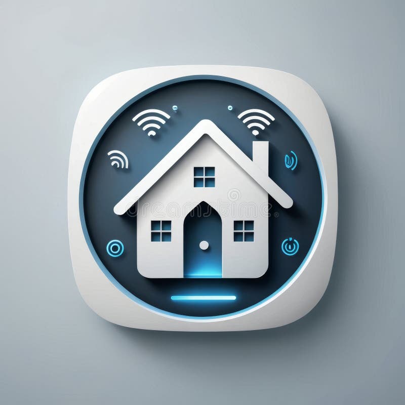 Futuristic Smart Home App Icon Design Stock Image - Image of icon ...