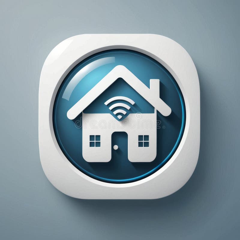 Futuristic Smart Home App Icon Design Stock Photo - Image of sleek ...