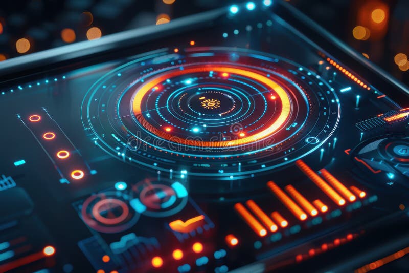 266 Futuristic Tablet Interface Glowing Holographic Display Stock ...