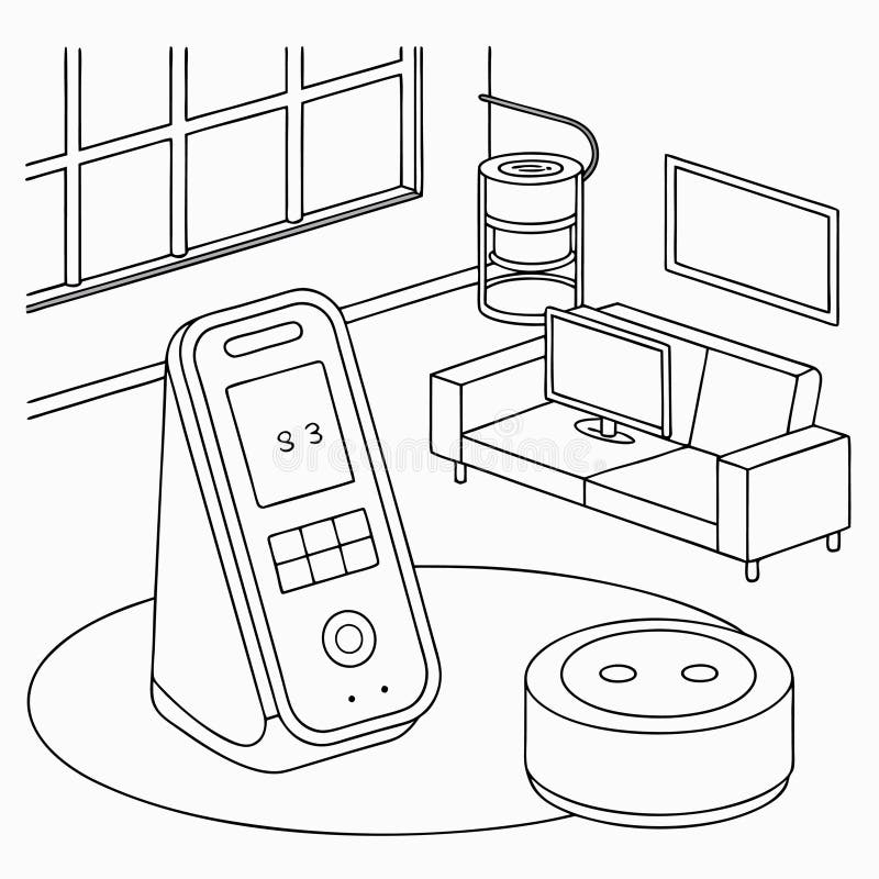 A Futuristic Smart Home Assistant Device Stock Illustration ...