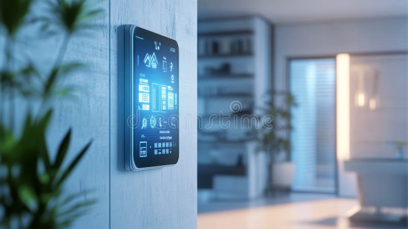 Futuristic Smart Home Assistant Displaying daily Schedule in Modern ...