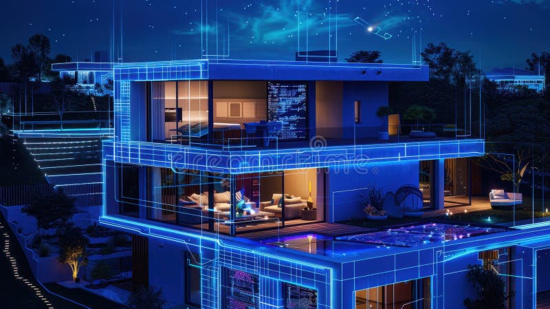 Futuristic Smart Home Concept on Digital Interface Smart Home ...
