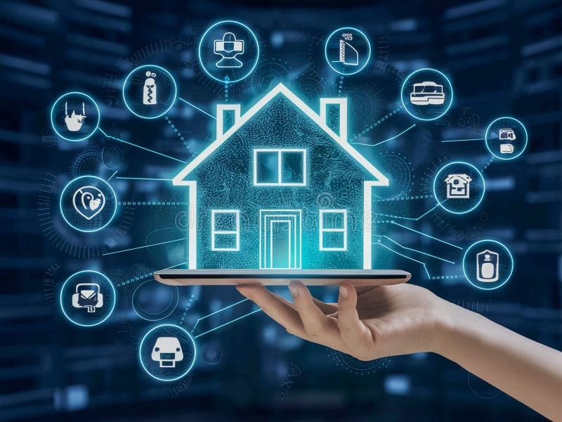 Futuristic Smart Home Concept, Internet System Connected Seamlessly Via ...