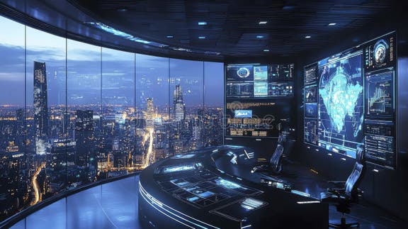 Global Command Center stock illustration. Illustration of management ...