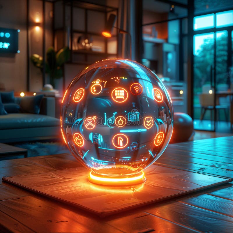 Futuristic Smart Home Control Sphere. Smart Home with Technology ...