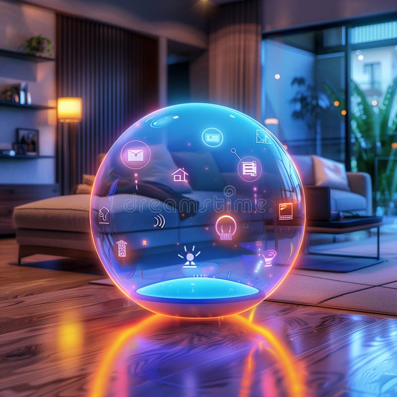Futuristic Smart Home Control Sphere. Smart Home with Technology ...