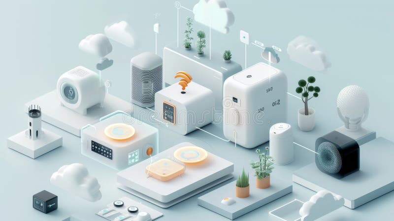 Futuristic Smart Home Devices and IoT Technology Concept Stock Image ...