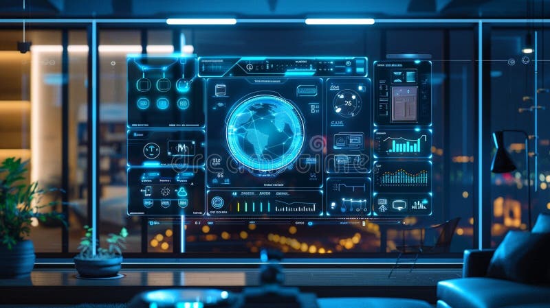 Futuristic Smart Home Interface 4K Image Stock Image - Image of ...